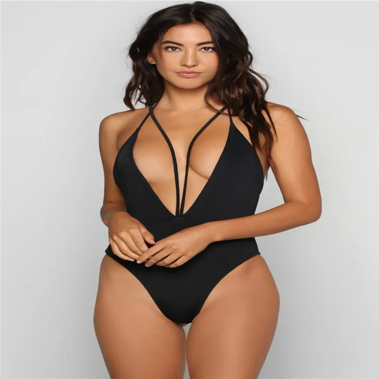 Buy Sexy Women One Piece Deep V Neck Monokini Onepiece