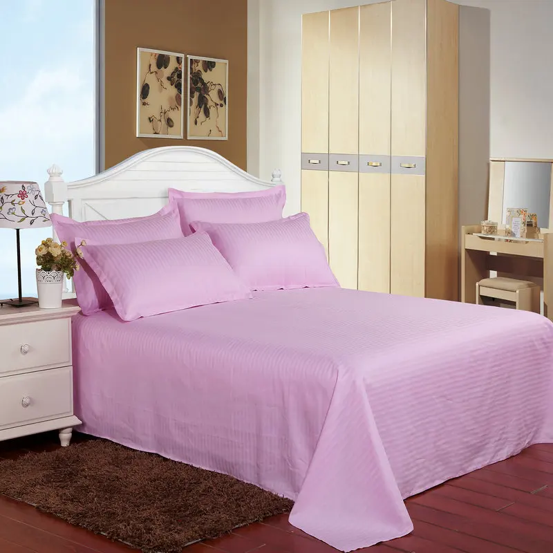 Drap Housse - Hôtel - 160cm x 235cm - 100% Coton Satiné - Rayures ...