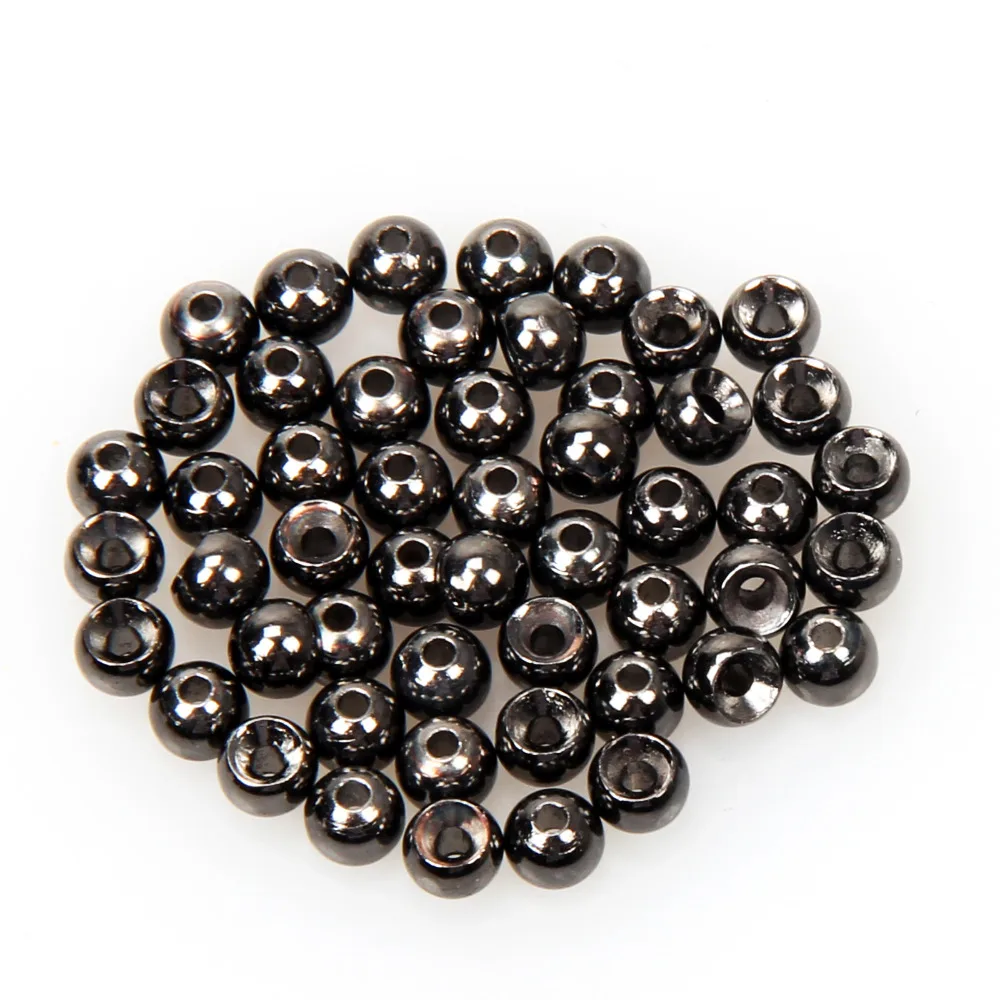 Fly Tying Material 100 Pcs Gold Copper Black Nickle Tungsten Bead Fly ...