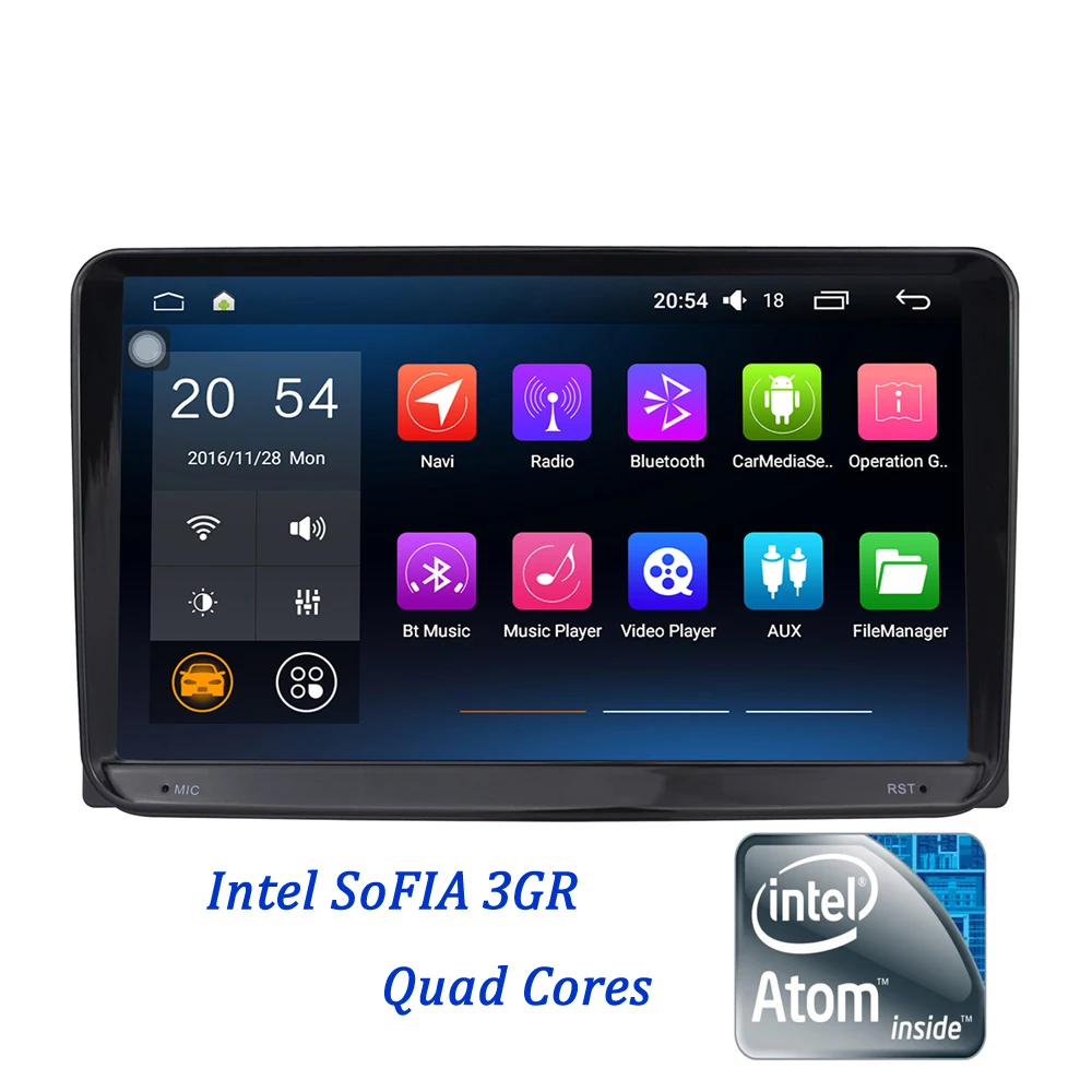 2din 9 Inch Vw Car Radio Intel Sofia Android 6.0 Quad Core Stereo Gps ...