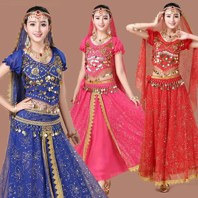 3 Pièces Ensemble De Danse Du Ventre Costume Bollywood Costume Pour