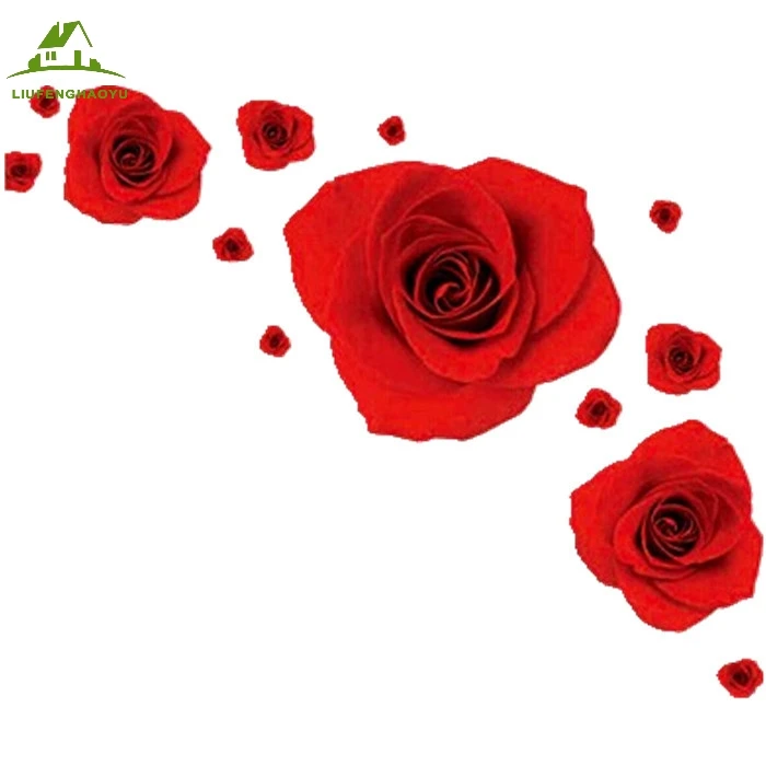 3D Large size red flowers vinyl wall stickers home decor DIY living ...