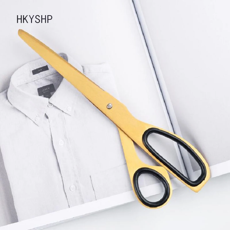 HKYSHP Creative cute stainless steel scissors asymmetric design golden ...