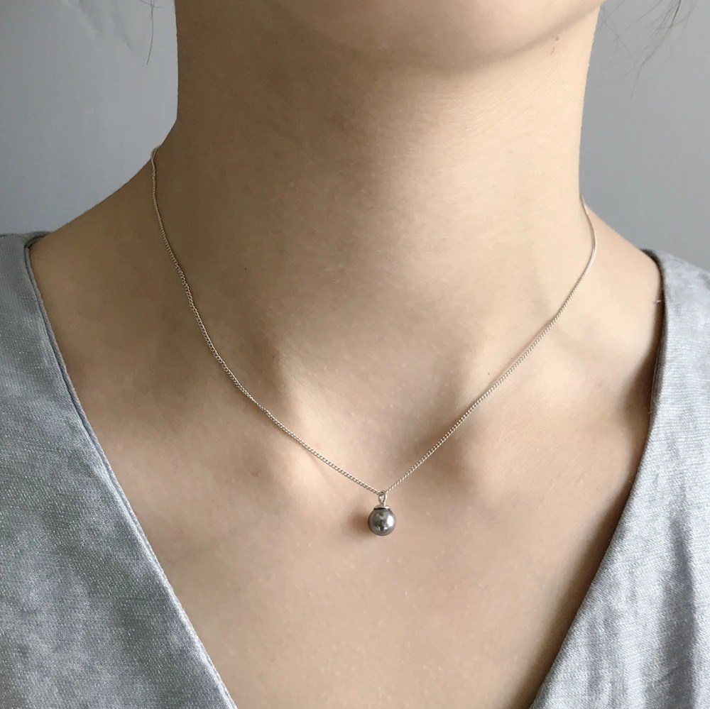 925 Sterling Silver Single Real Natural Aaa Black Tahitian Freshwater
