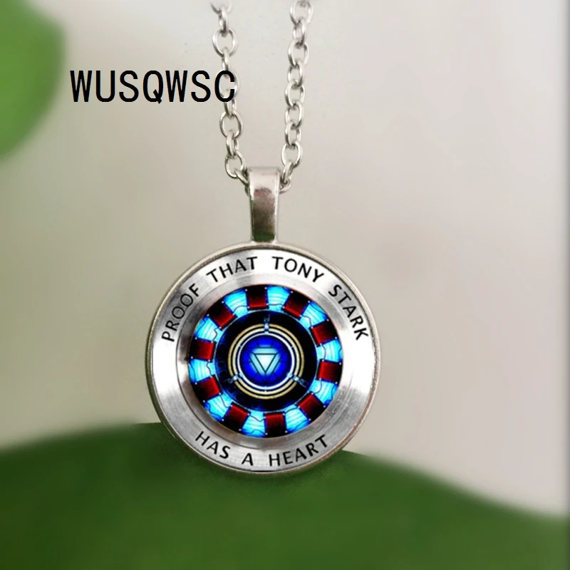WUSQWSC Iron man, Tony Stark Tibet collar con domo y cadena colgante al ...