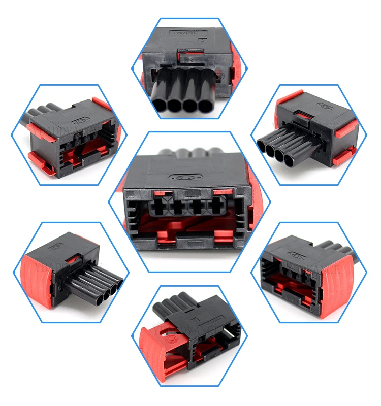 3mts04fb 4 Pin Te Connectivity Pbt Gf20 Tyco Amp Connector - Cables ...