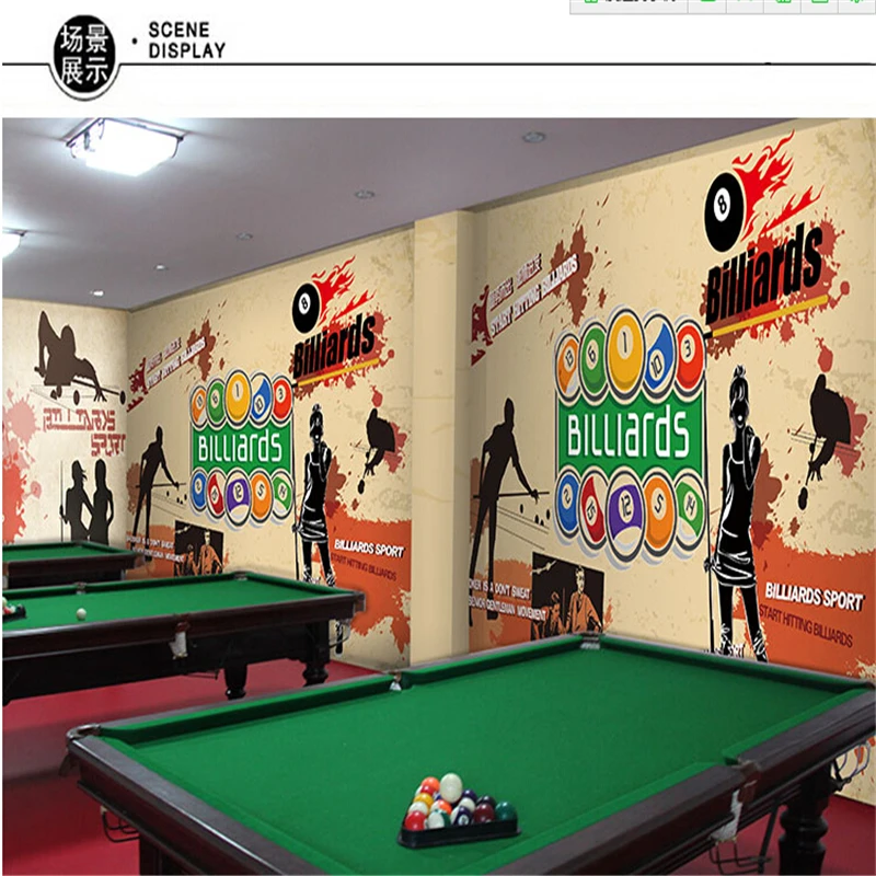 The characteristics of hand painted billiard room wallpaper mural ...