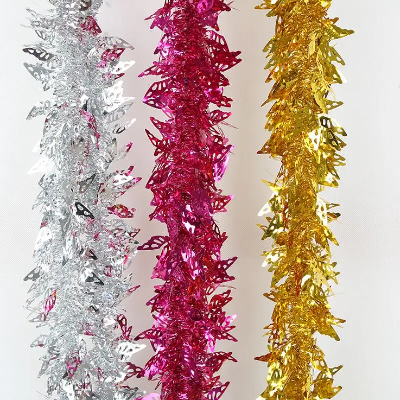 10 Pcs/lot Openwork Leaves Streamers Tinsel Ribbon Christmas Tree ...