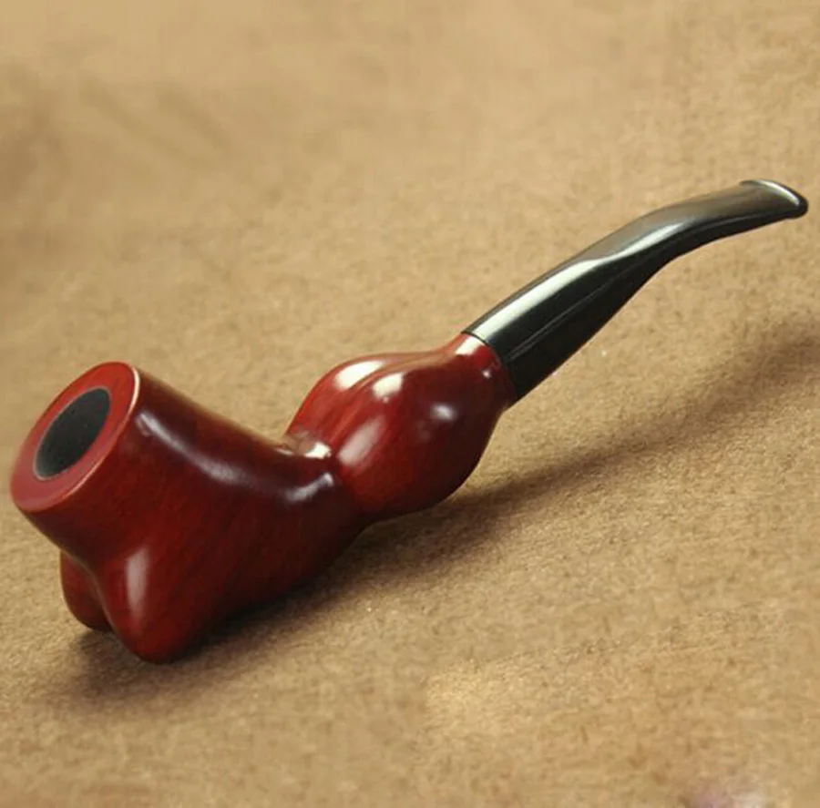 Unique Handmade Natural Solid Red Wood Smoking Pipe Set Rosewood ...