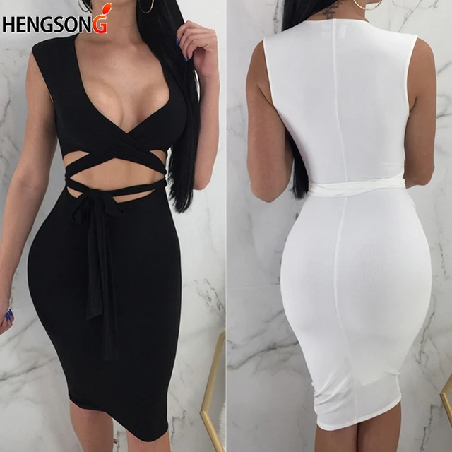 2018 New Summer Dress Women Hanging Neck Strap Nightclub Bag Hip Sexy