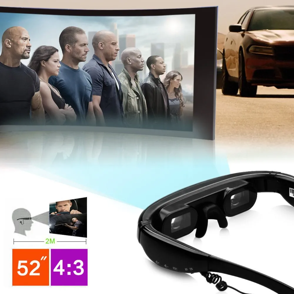 Brand Excelvan 52 Inch Virtual Screen Digital Portable Video Glasses 3D ...