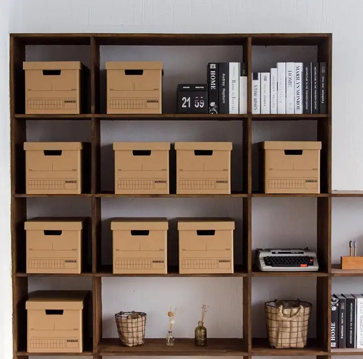 TECHOME Creative Simple Paper Storage Box With lid Book Sundries ...