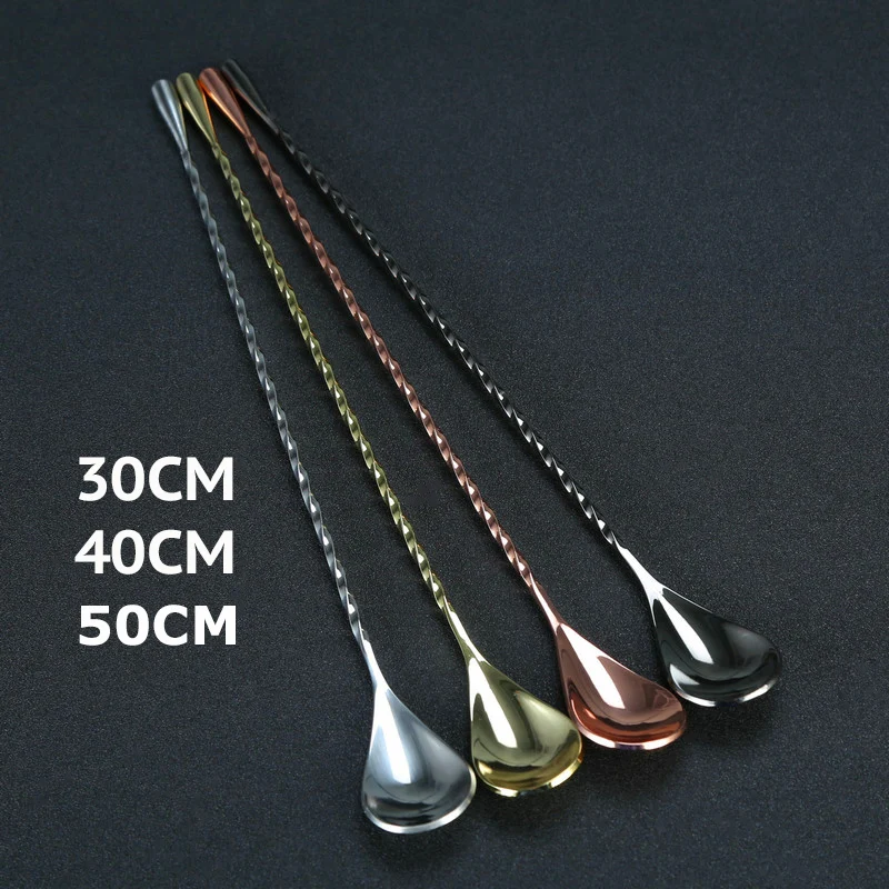 Teardrop-Cocktail-Bar-Spoon-304-A-o-Inoxid-vel-Twisted-Mixing-Stir ...