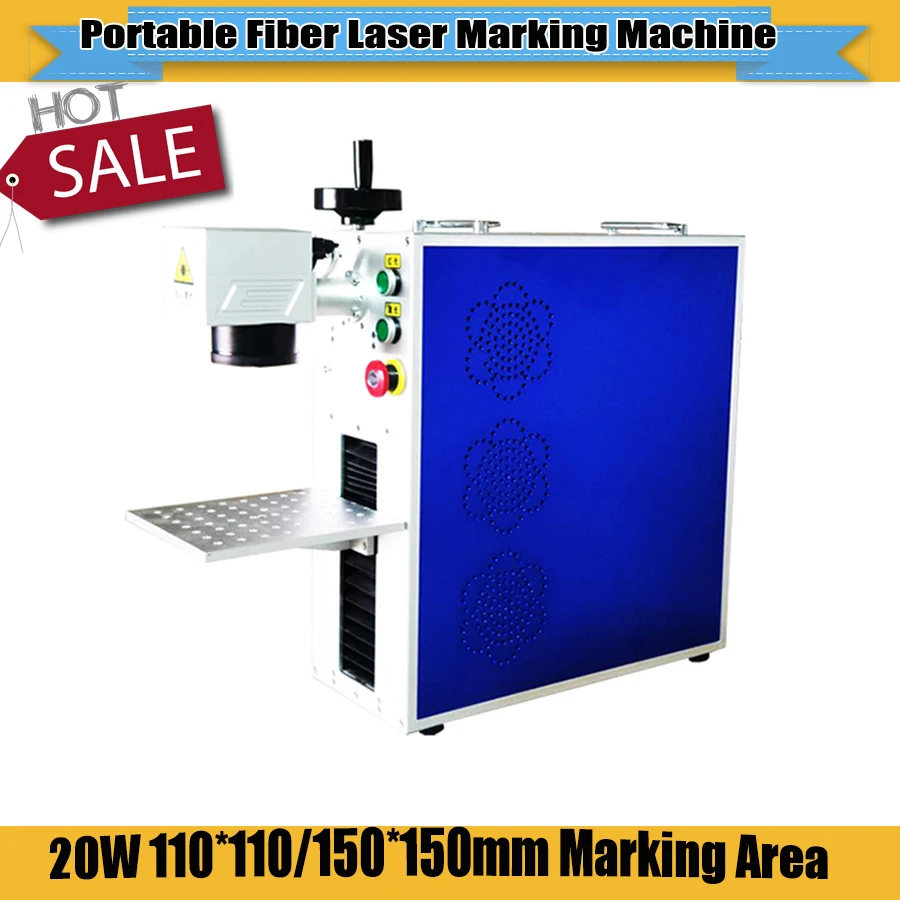 Factory price 20W portable mini CNC fiber laser marking machine used ...
