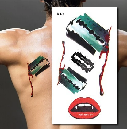 Razor Blade Cutting Skin Tattoo