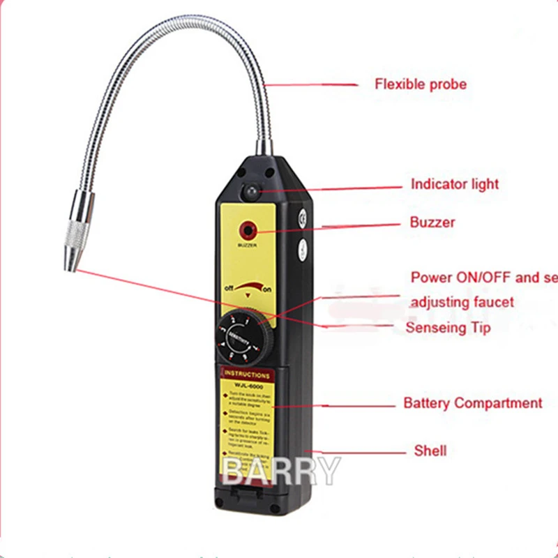 Gas detector gas leak detector freon gas analyzer hvac Halogen Leak Detector Strip r134a HFC ...