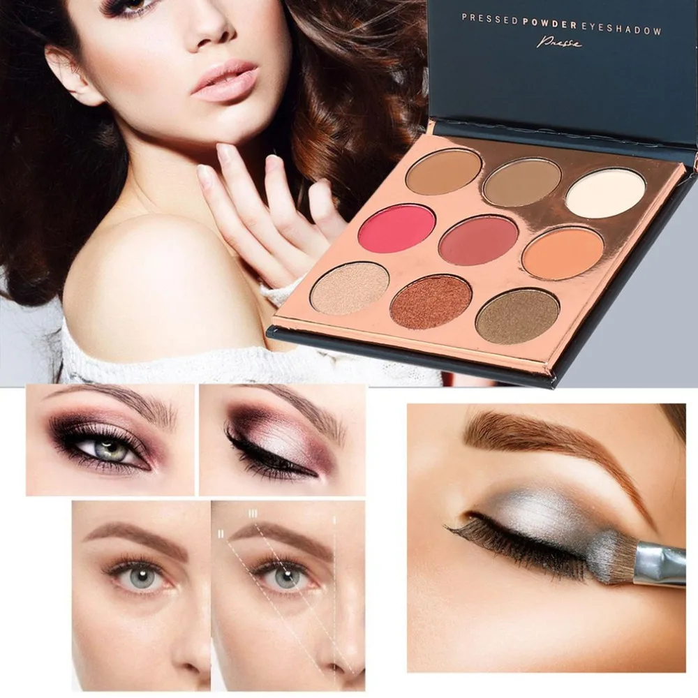 BEAUTY GLAZED 9 colors Powder Eyeshadow Palette diamond Purpurina ...