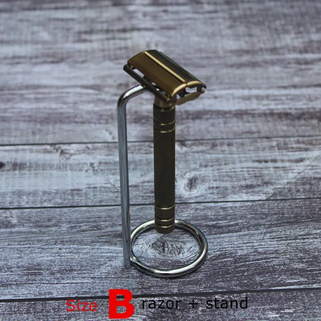 YINTAL Men's Bronze Classic Double-sided Manual Razor Long Handle Box ...