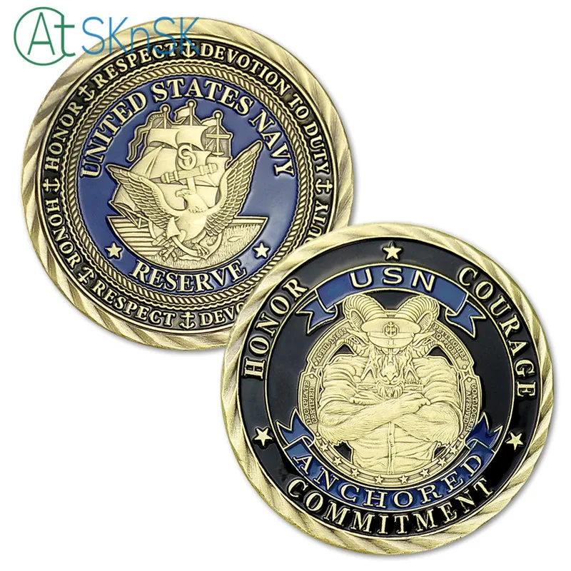 50-100pcs-USN-U-S-Navy-Goat-Challenge-Coins-Honor-Courage-Commitment ...