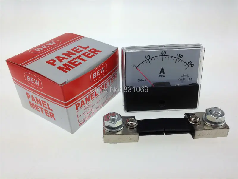 1Pieces/Lot DH670 DC 0 200A 200A + Shunt Analog Amp Panel Meter Current ...