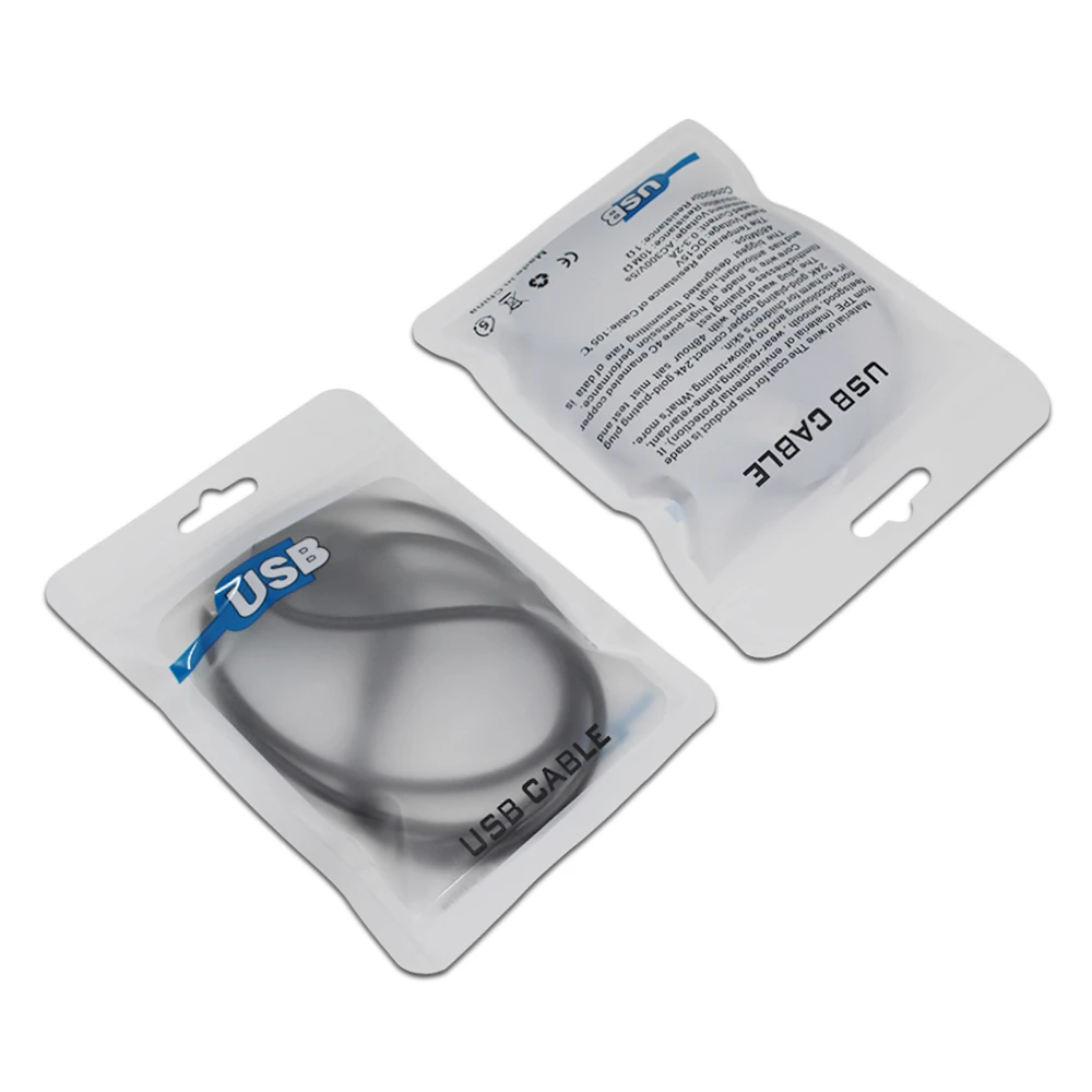 200Pcs-10-5x15cm-Matte-White-USB-Data-Line-Zip-Lock-Packaging-Bag ...