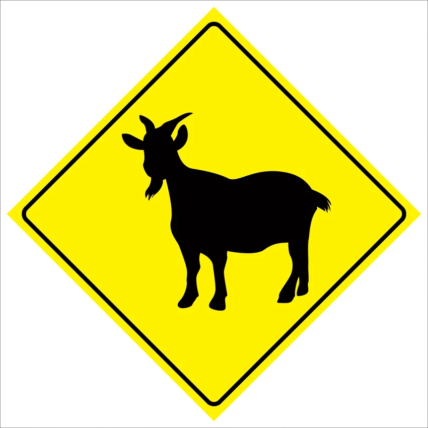 PAS165-Goat-Crossing-Road-Traffic-Safety-Parking-Warning-Metal-Sign-12 ...