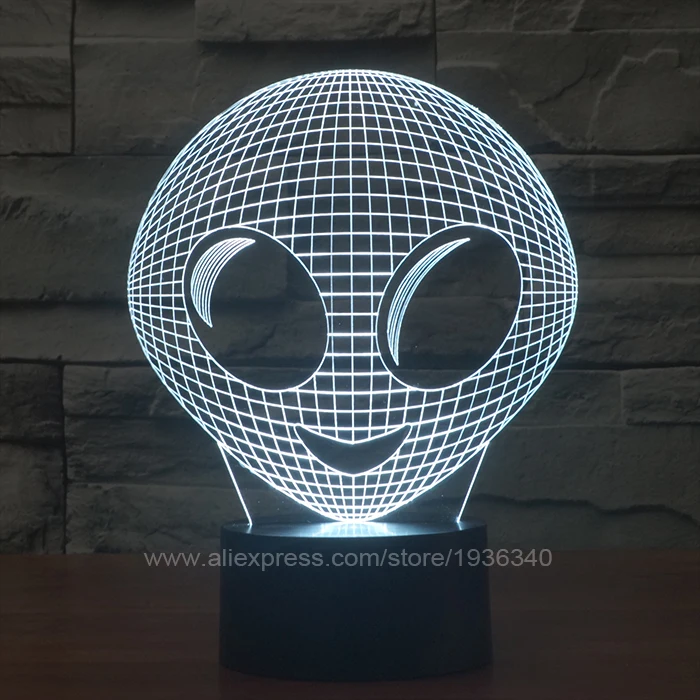 Free Shipping 3D DECOR The MOVIE alien shape LED Night Light lamp 3d ...
