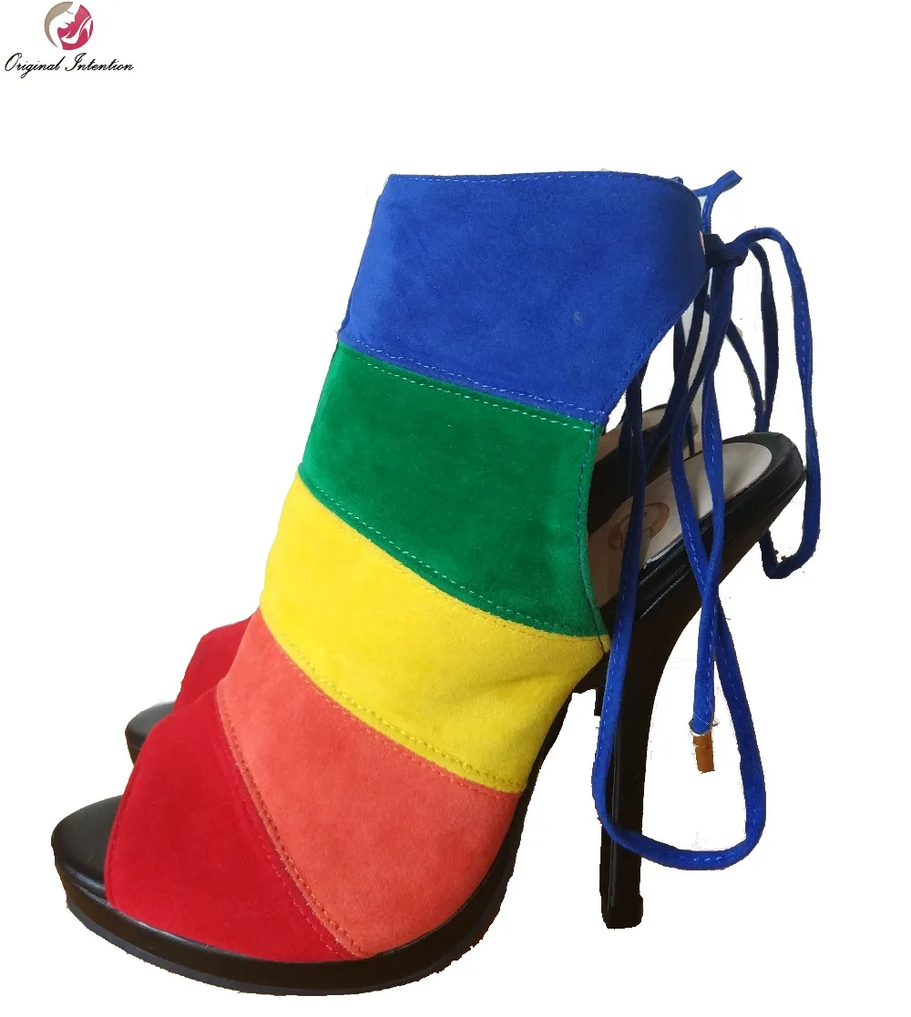 Original Intention Gorgeous Women Ankle Boots Nice Multicolors Peep Toe