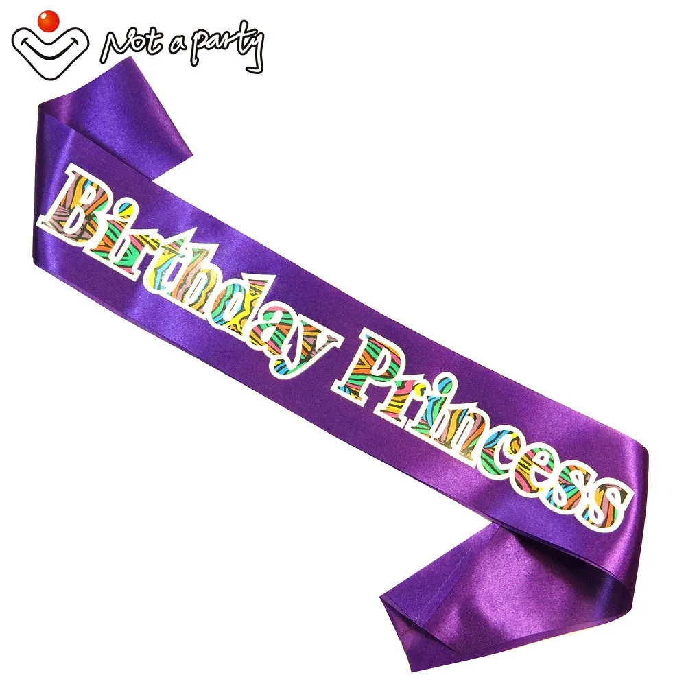 30pcs Birthday ribbon purple black pink white sash selectable Fun happy ...