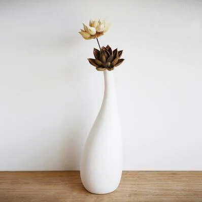 Nordic Simple Water Drop Vase Pure White Vegetarian Ceramic Vase ...