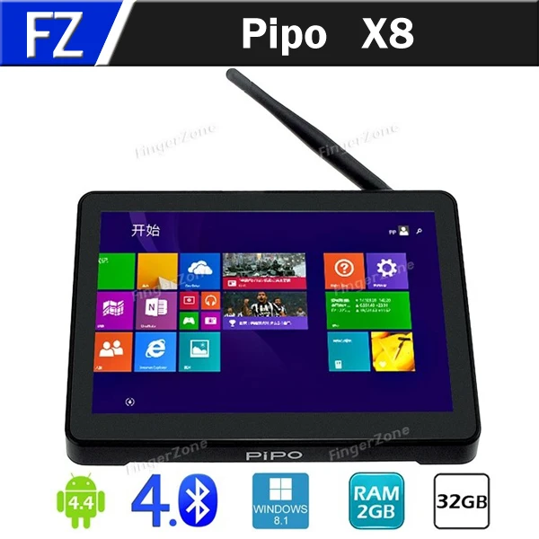Em estoque Pipo X8 TV BOX Tablet Windows 8.1 Android 4.4 Dual Boot Tablet Intel Z3736F Quad Core ...