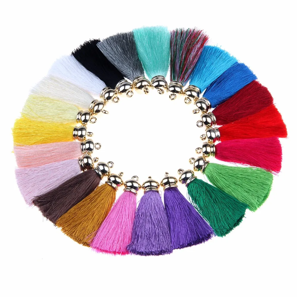 2 piezas DIY accesorios hechos a mano rayón borla cortina bolsas Ropa ...