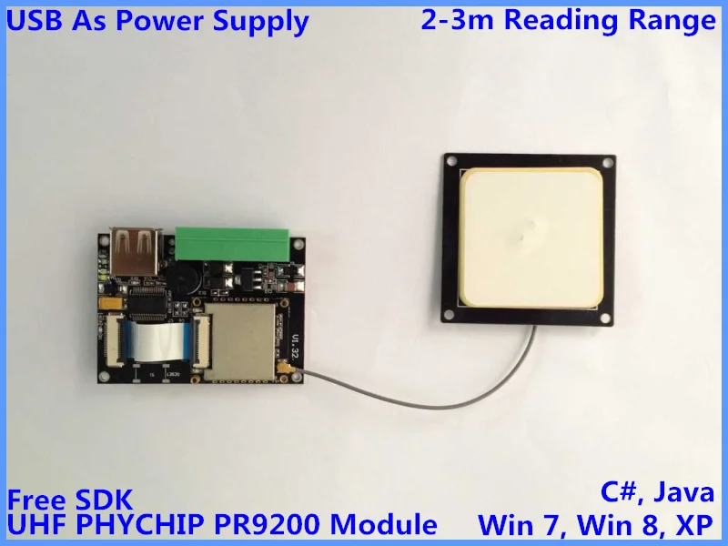 PR9200 단거리 uhf rfid 리더 모듈 내장형 안테나 소형 usb rs232 커넥터|uhf rfid|uhf rfid ...