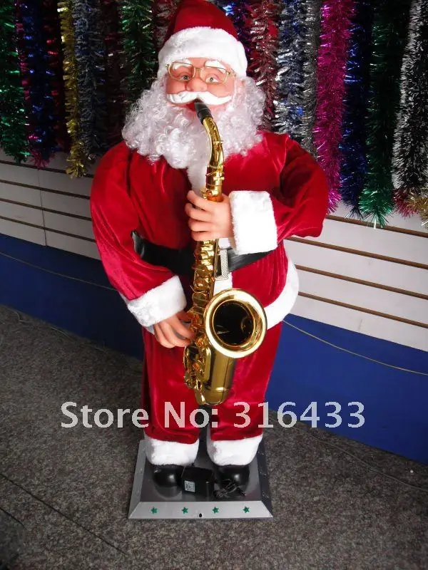 FREE-SHIPPING-Christmas-Ornament-Electric-DANCING-Saxophone-SANTA-Claus ...