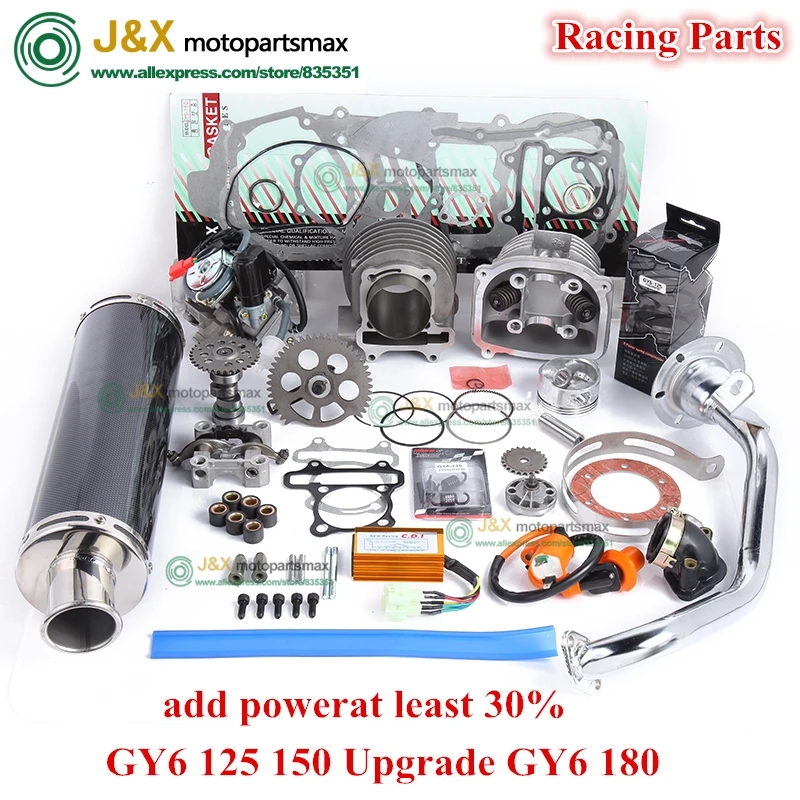 Gy6 125 150 uprade gy6 180cc 4 tempos furo 58.5mm cilindro kit corrida ...