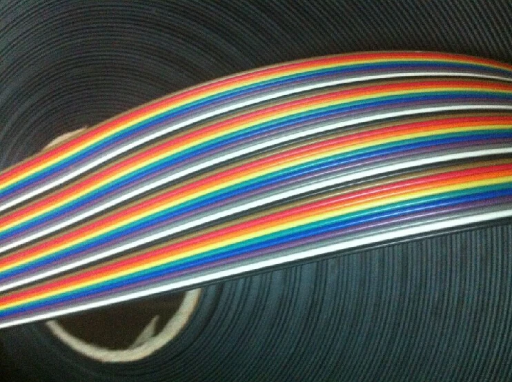 5M 40 Flat Color Rainbow Ribbon Cable wire Rainbow Cable, 40P colored ...