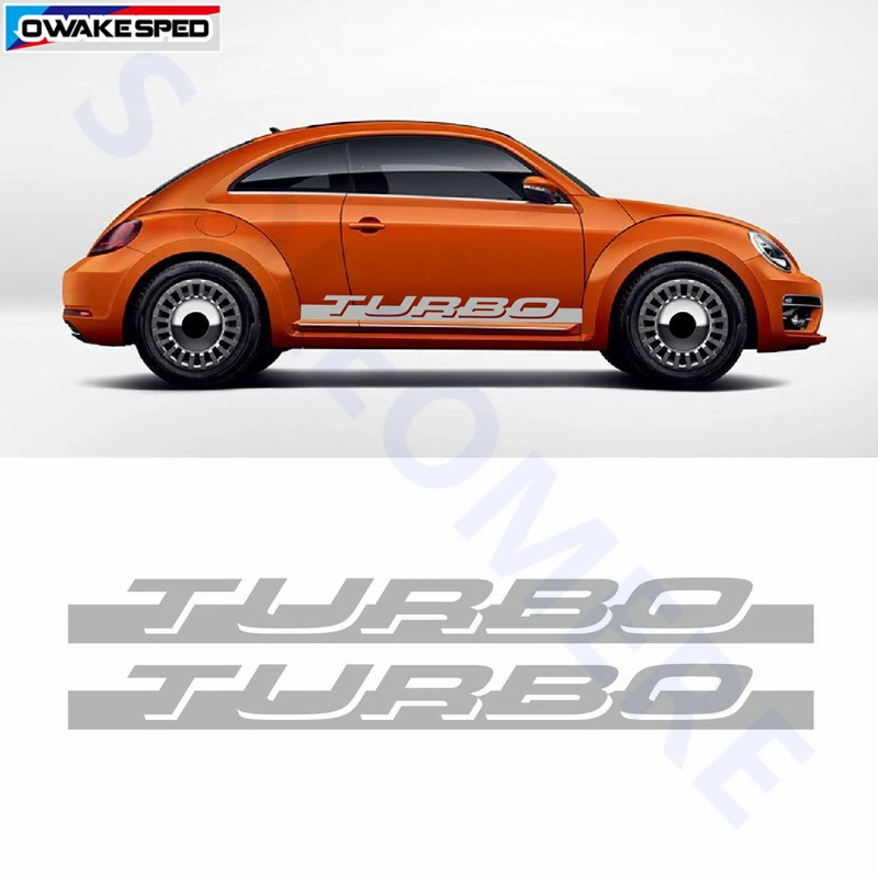 For Volkswagen Beetle Turbo Graphics Side Skirt Stripes Sticker Car ...