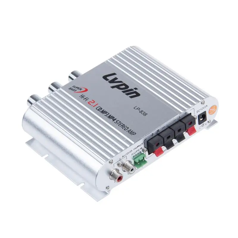 Car Amplifier 12V Mini Hi-Fi 2.1 Car Amplifier MP3 MP4 Stereo Player ...