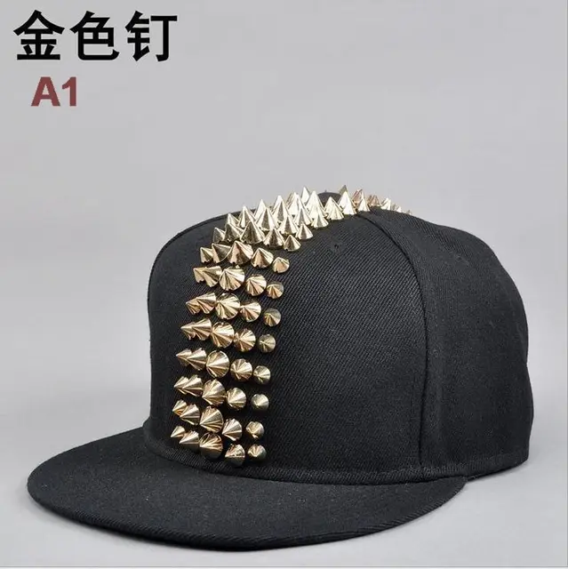 Wholesale Male Spike Studs Rivet Baseball Caps Men Hiphop Punk Rock ...