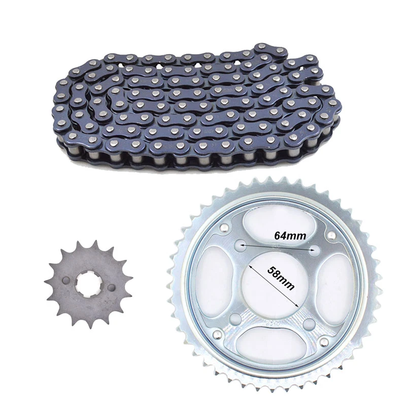 Motorcycle Front Rear Sprocket Chain 428h 120l 15t/45t For Honda Wh125 ...