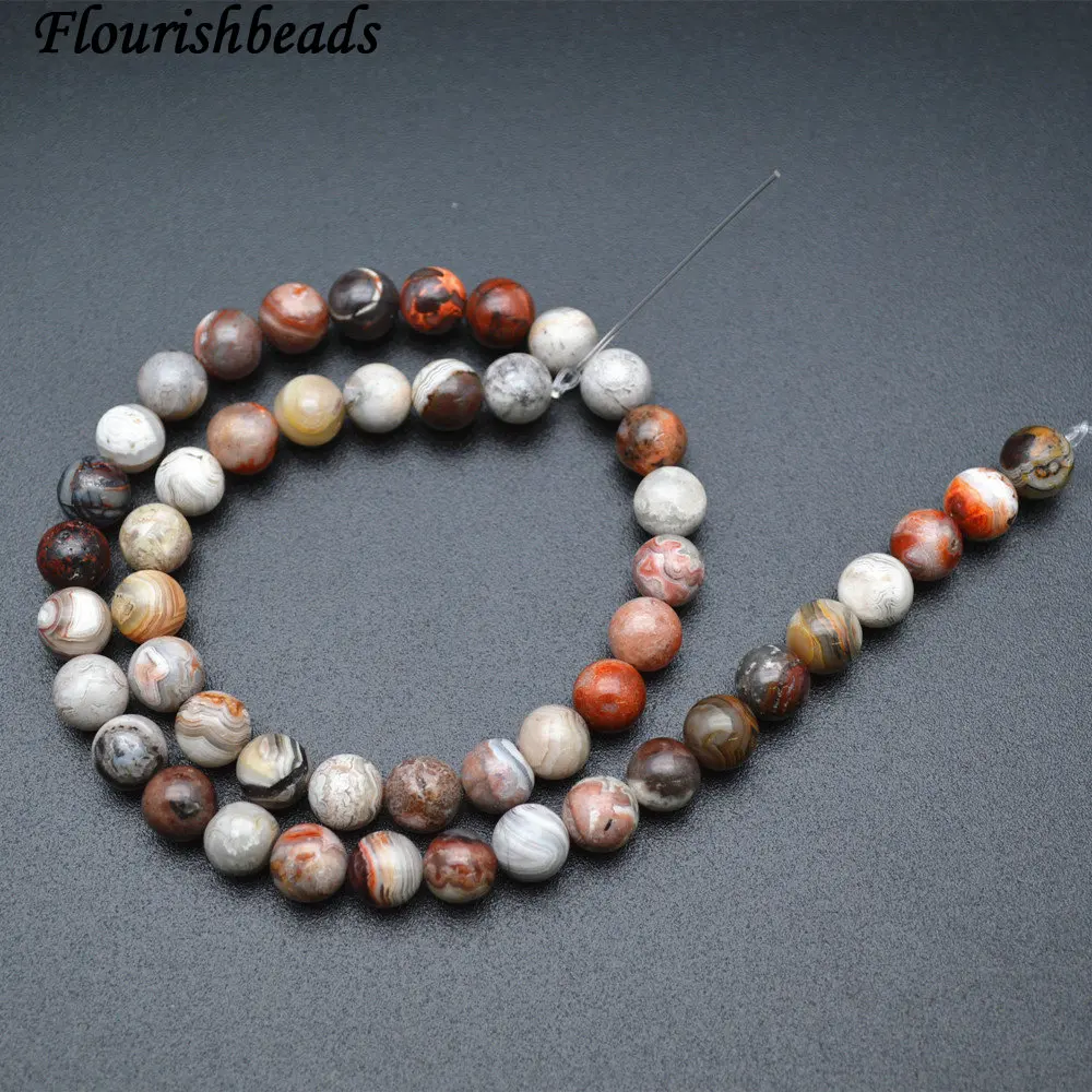 4mm 6mm 8mm 10mm Natural Mexico Laguna Lace Agate Stone Round Loose ...