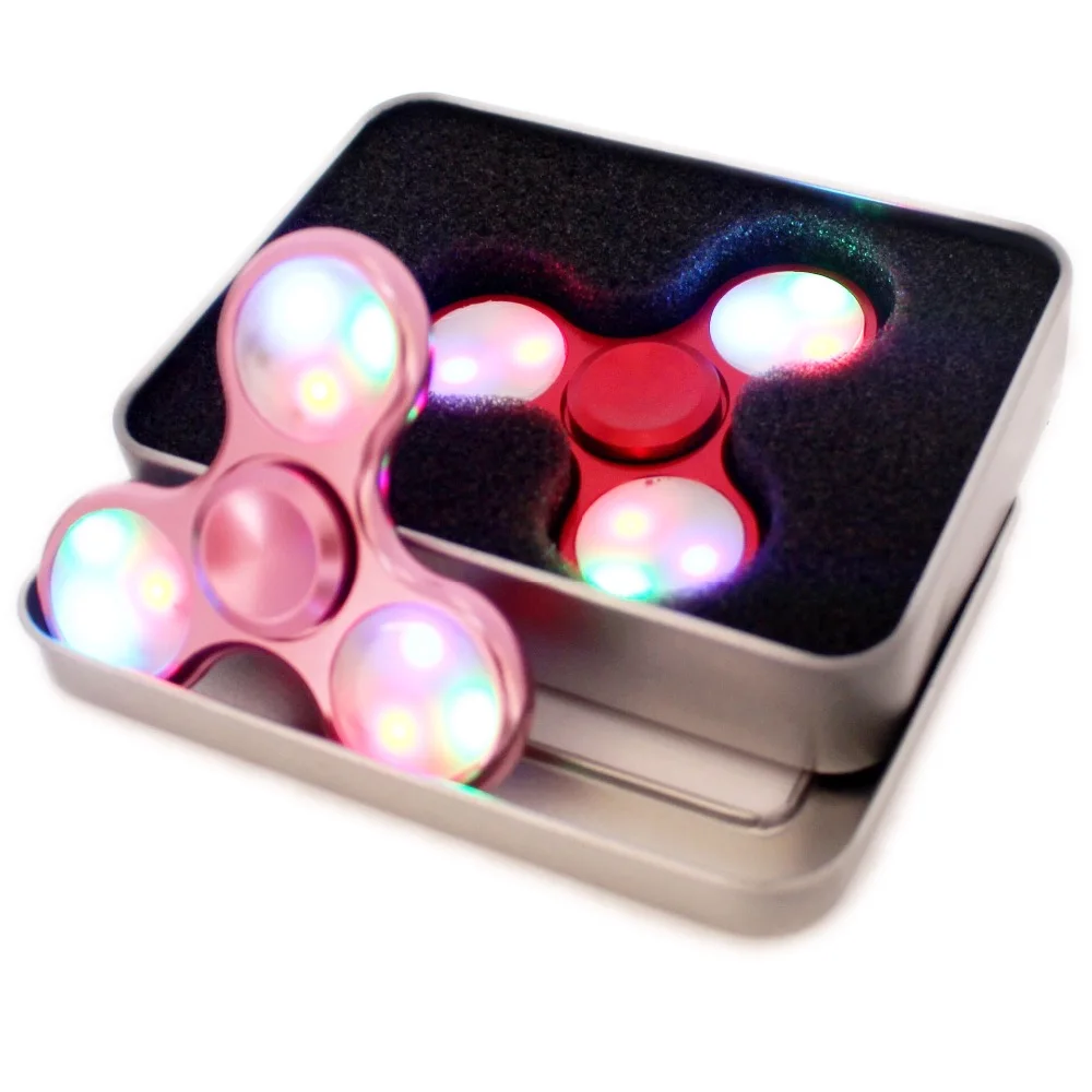 Led Tri Finger Spinner Triangle Aluminum alloy Puzzle Finger Toy EDC ...