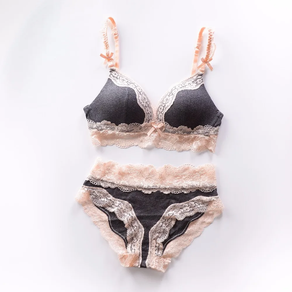 Japanese Thin Lace lingerie Set Deep V Sexy Bra Set Seamless Bra Brief ...