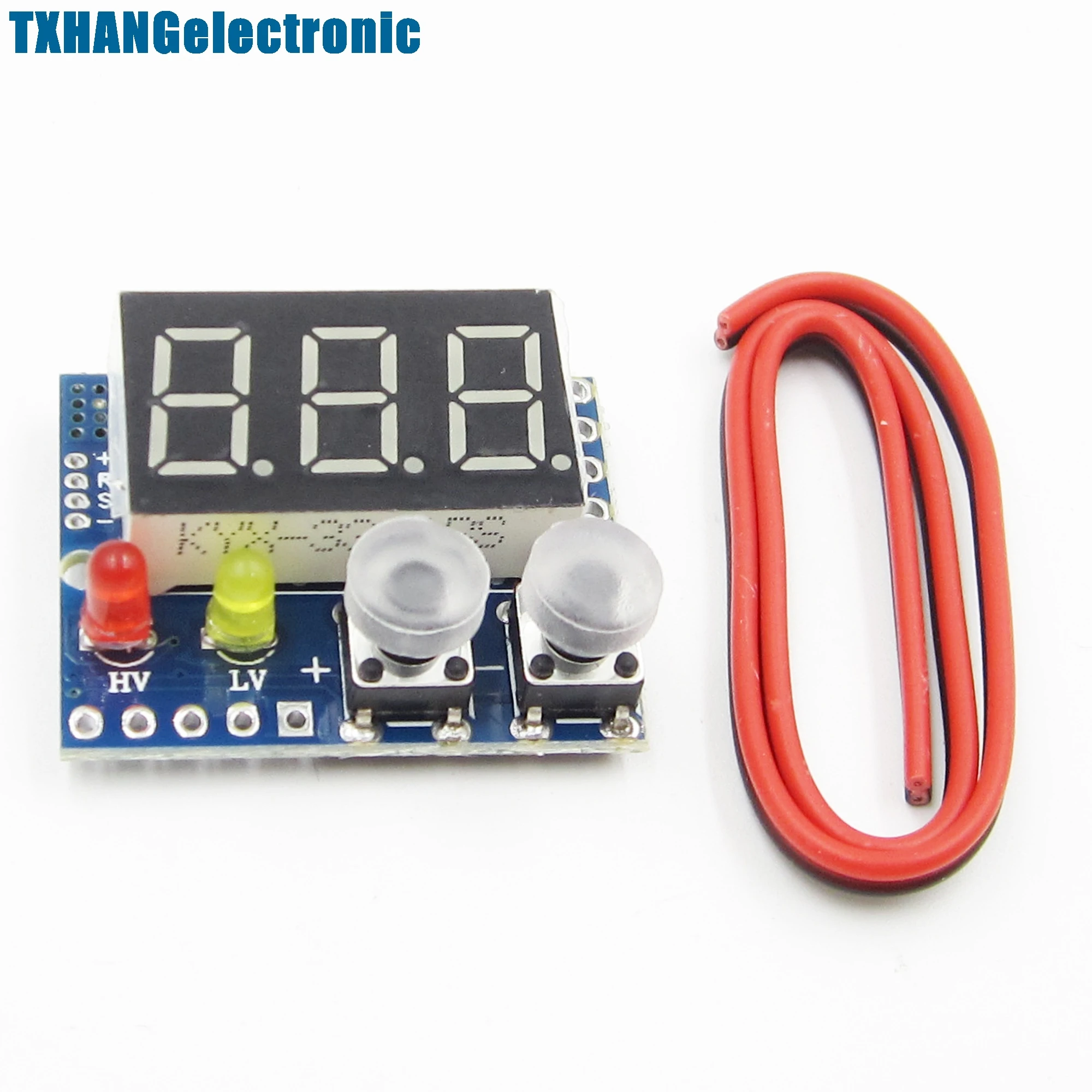 DC 0 99.9V Red LED Panel Digital Voltmeter Applied w/ Alarm Indicator ...