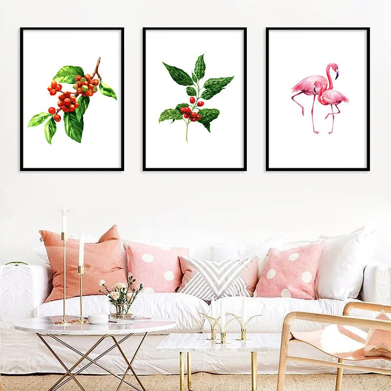 Nordic Unicorn Flamingo Canvas Nordic Wall Art Modern Home Decor Module ...