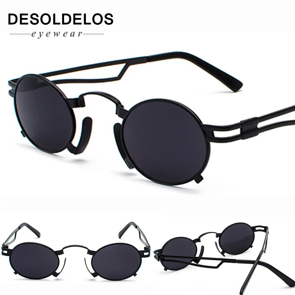 2019 Metal Oval Frame Steampunk Gothic Vampire Sunglasses Unisex Retro ...