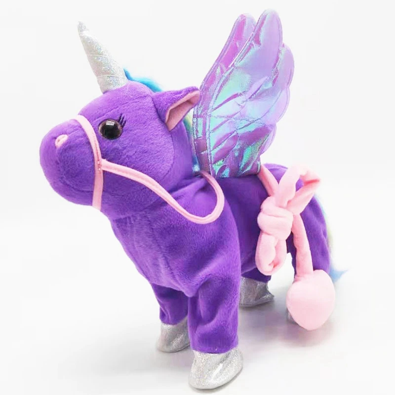 Electric Singing And Walking Unicorn Plush Toy Stuffed Animal Cartoon ...