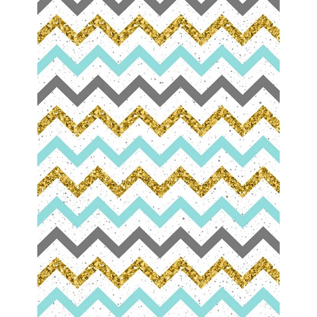 Gold Glitter Chevron Print