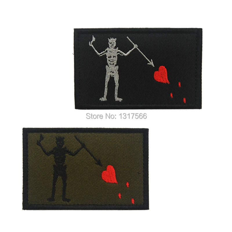 Skeleton & Heart Embroidery Patch Embroidered Patches Military Tactical ...