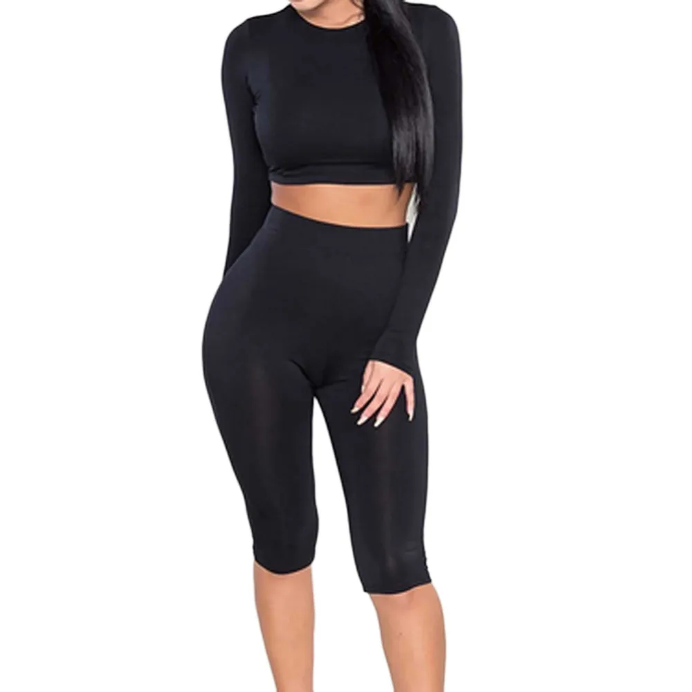 Invierno Mujer dos piezas Bodycon mono largo hasta la rodilla de manga ...